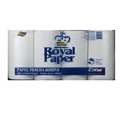 Papel Toalha Bobina Cel 20x100M 8 RL Royal Paper - Gimba